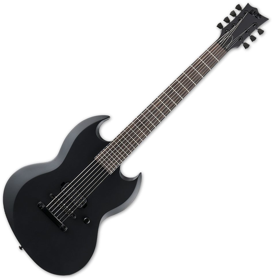 ESP LTD Viper-7-Black Metal Electric Guitar Black Satin